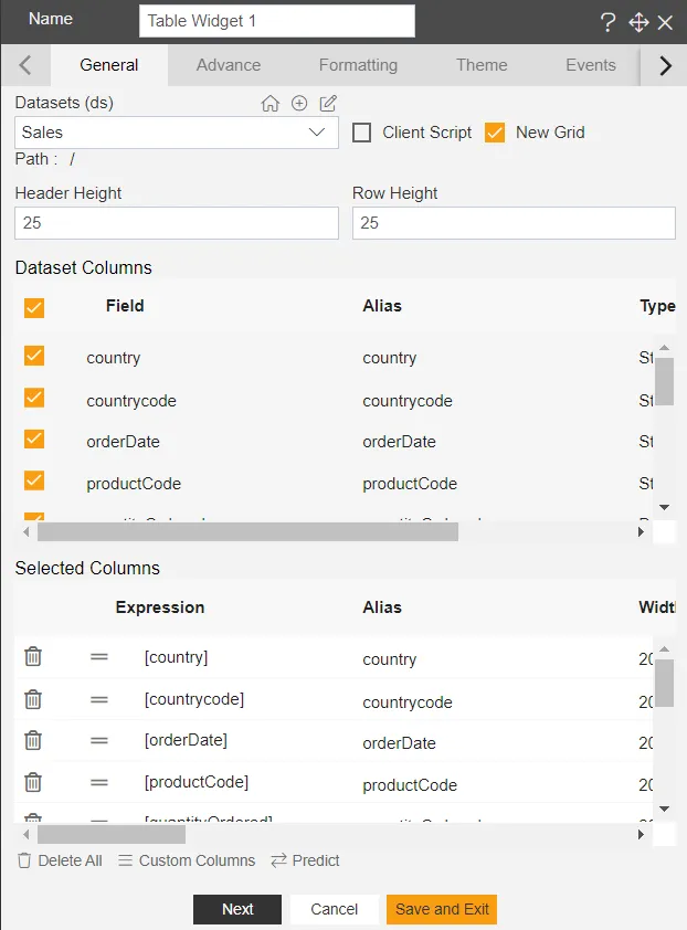Hide Grid option in filter setting | AIV