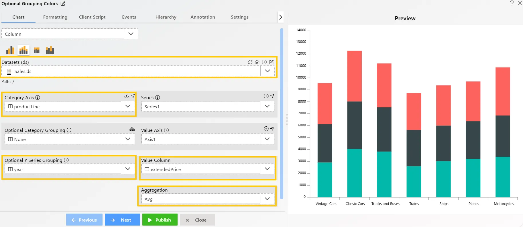 Optional Grouping Colors | AIV