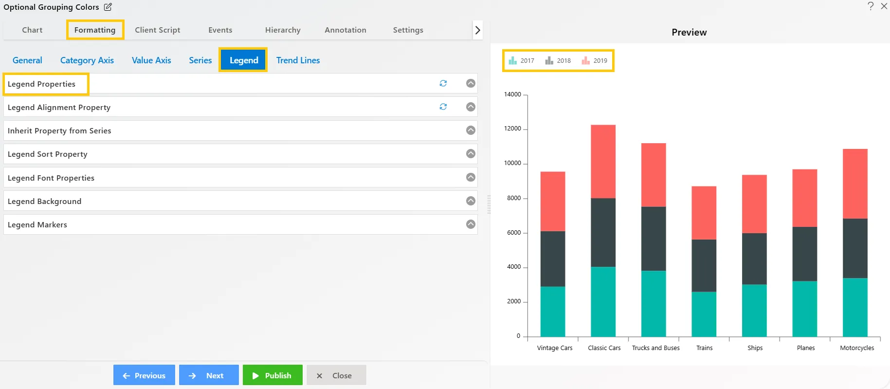 Optional Grouping Colors | AIV